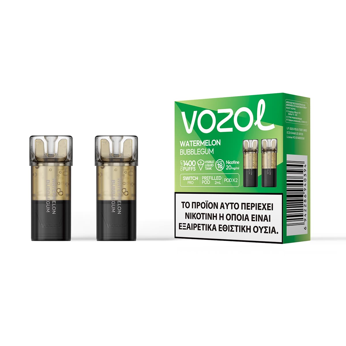 Vozol Switch Pro 600 Προγεμισμένα Pods Watermelon Bubblegum - 4903