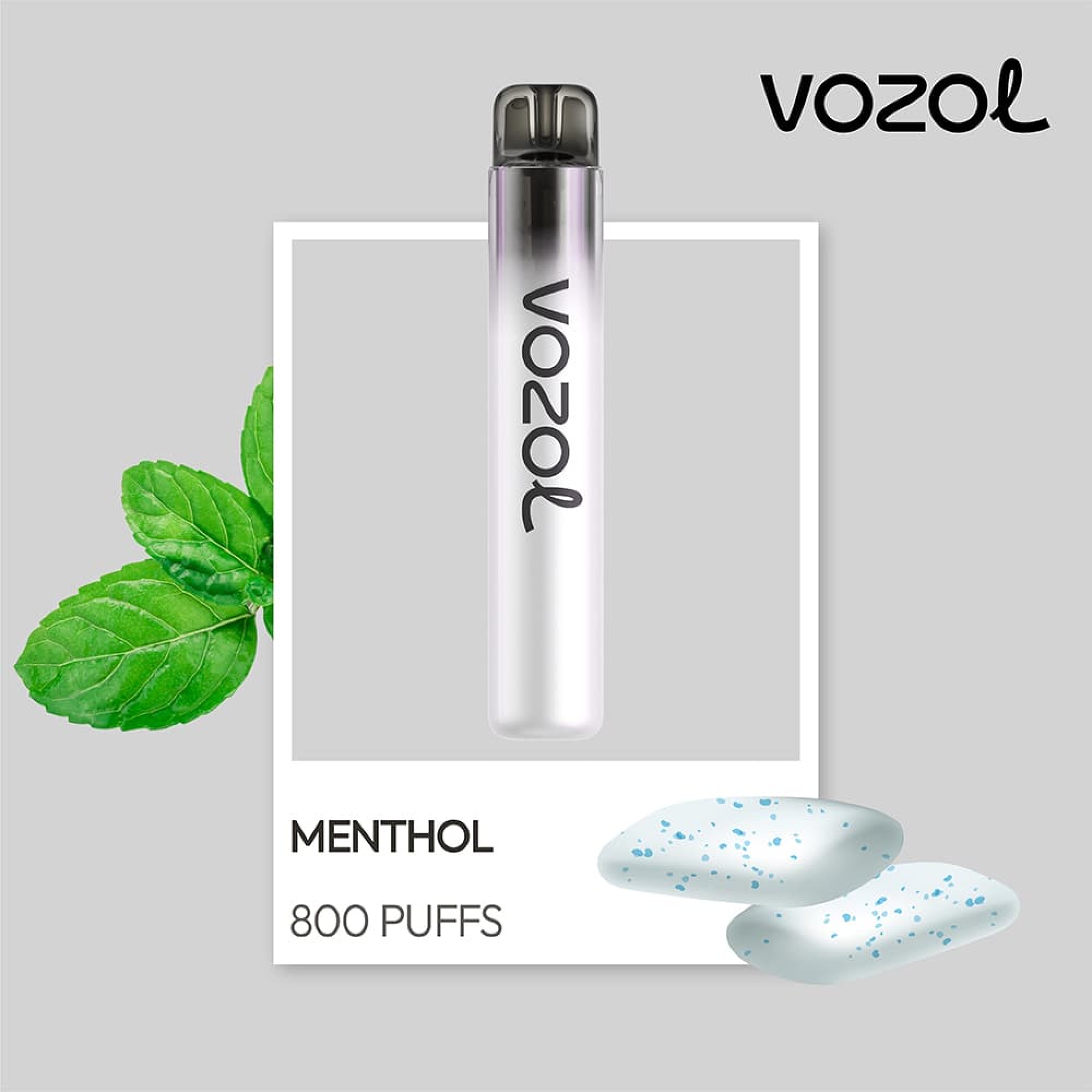 VOZOL NEON 800 VAPE ΜΙΑΣ ΧΡΗΣΗΣ 2ML 2%NIC 800PUFF MENTHOL - 4027